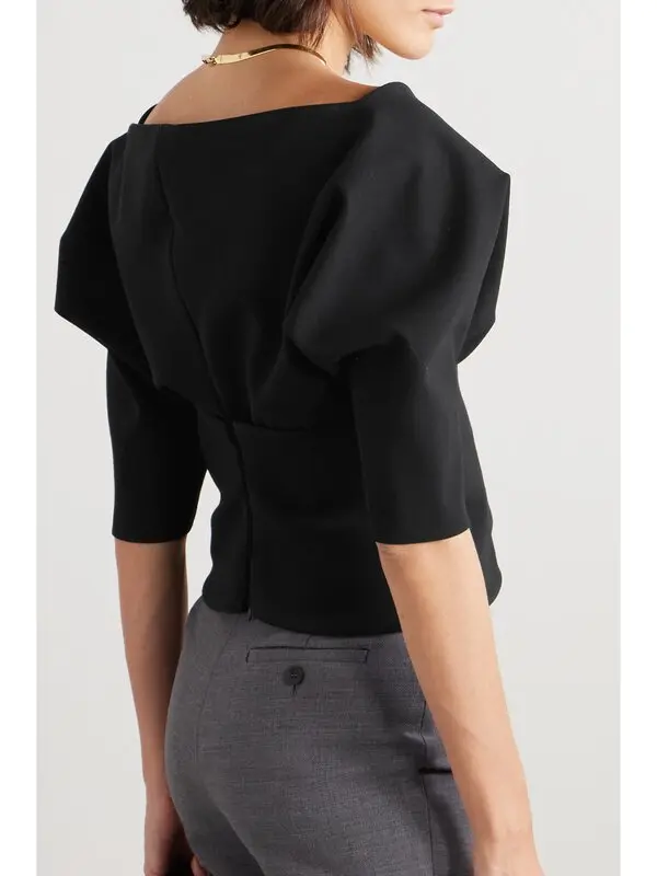 FERRAGAMO Layered Wool-blend Blouse
