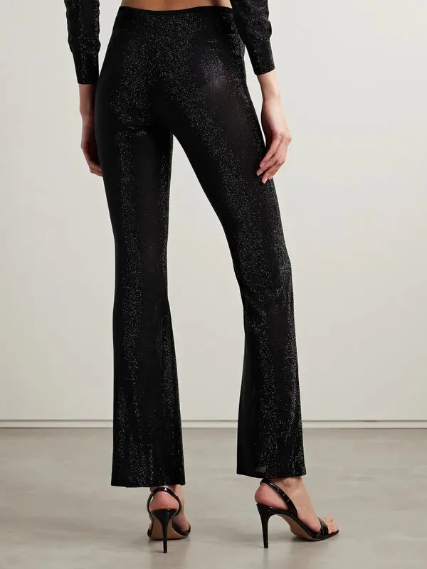 Alexander Wang Crystal-embellished Flared Jersey Pants