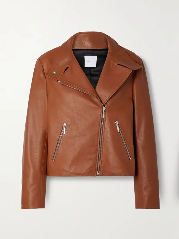 Rosetta Getty Textured-leather Biker Jacket