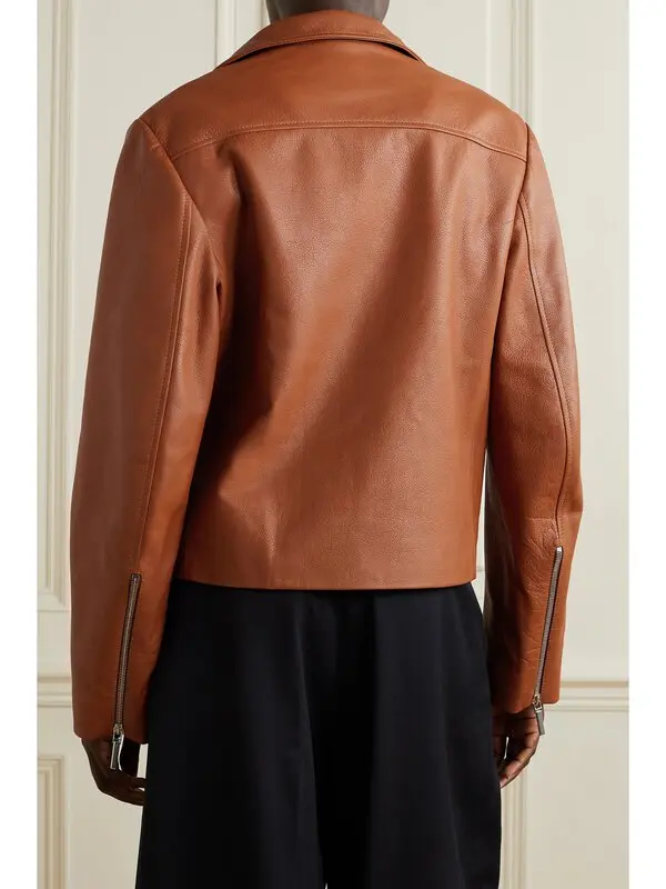 Rosetta Getty Textured-leather Biker Jacket