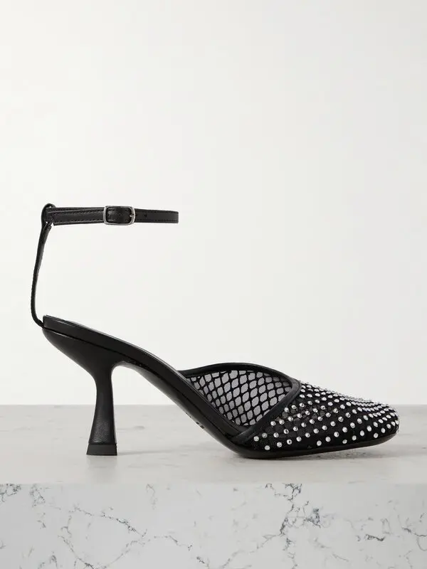 Christopher Esber Minette Crystal-embellished Mesh Pumps - Black
