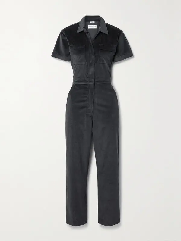 RIVET UTILITY Net Sustain Worker Cotton-blend Corduroy Jumpsuit - Gray
