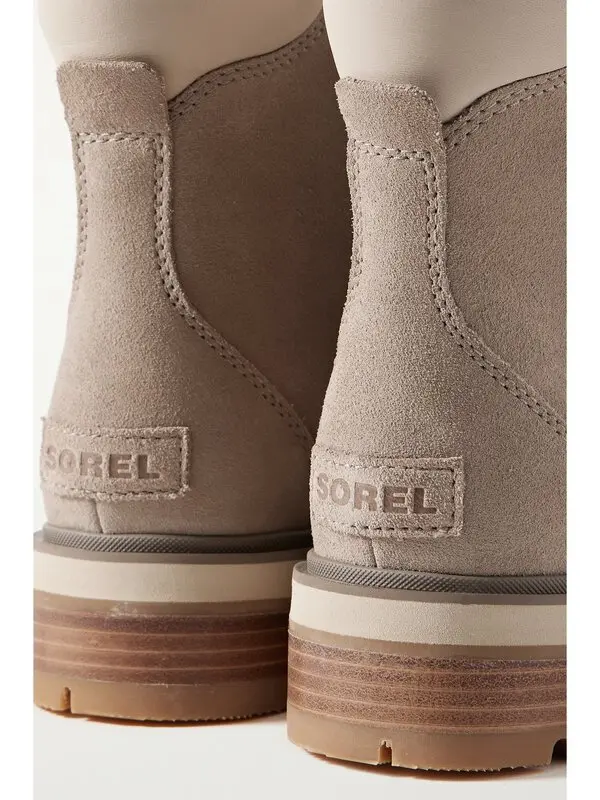 Sorel Lennox Lace Leather-trimmed Suede Ankle Boots