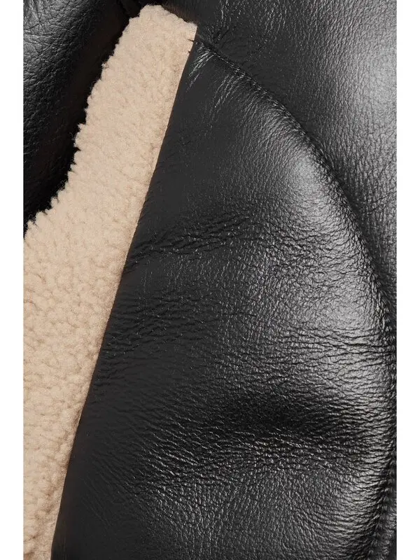 HALFBOY Cropped Shearling Jacket - Black