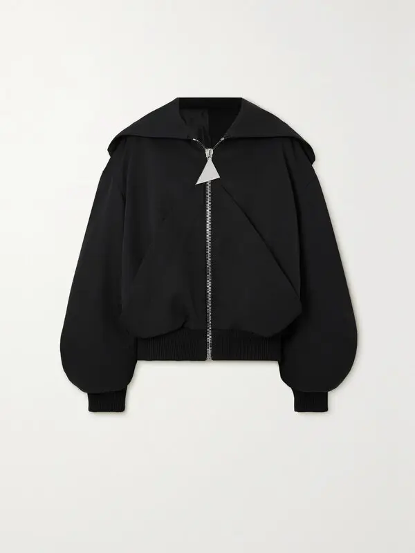 Attico Hooded Oversized Wool-twill Bomber Jacket