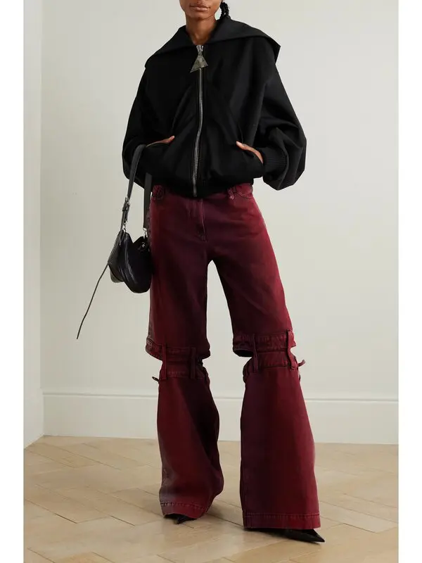 Attico Hooded Oversized Wool-twill Bomber Jacket