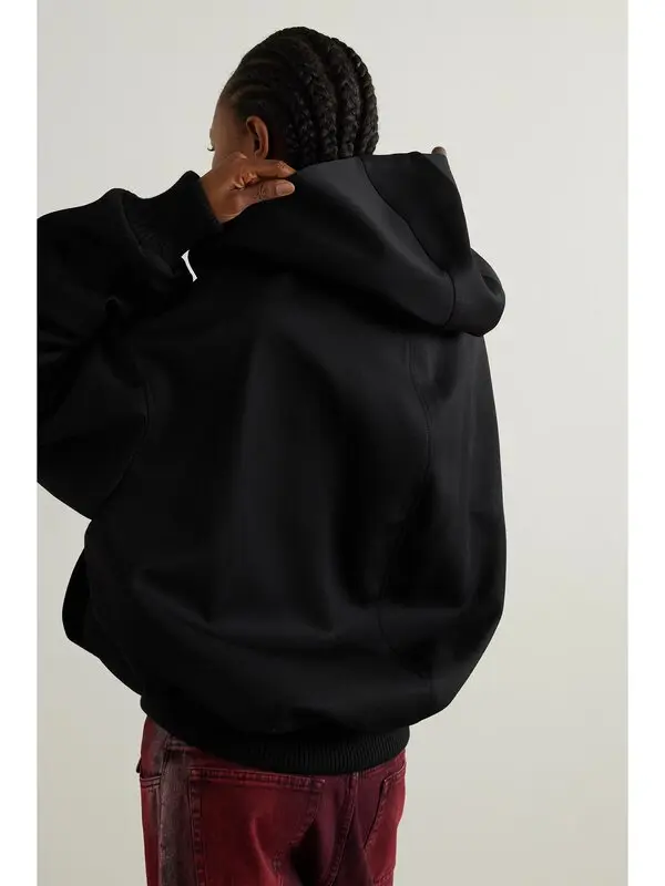 Attico Hooded Oversized Wool-twill Bomber Jacket