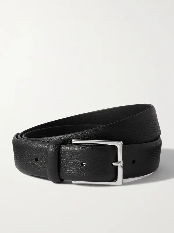 Anderson's Textured-leather Belt - Black