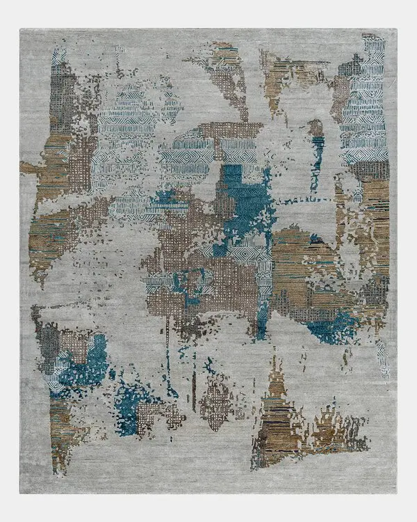 SURYA RUGS Opulence Hand-knotted Runner, 3' X 10 - Grey
