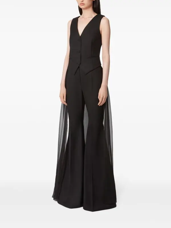 Nina Ricci Wool Gabardine Flared Trousers - Black