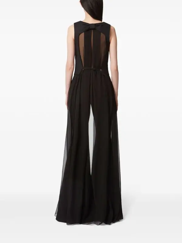 Nina Ricci Wool Gabardine Flared Trousers - Black