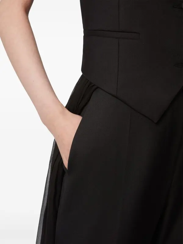 Nina Ricci Wool Gabardine Flared Trousers - Black