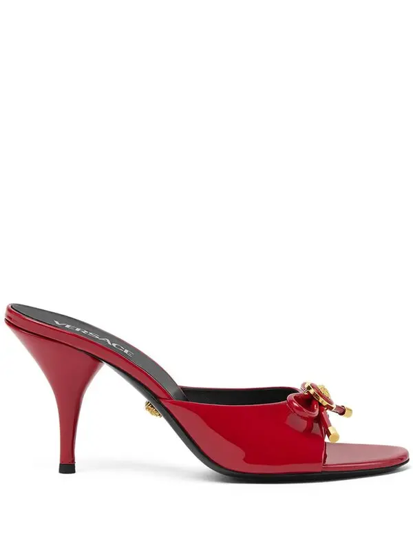 Versace 85mm Opera Bow Mules - Red