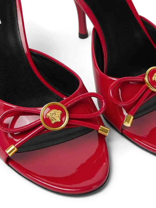Versace 85mm Opera Bow Mules - Red