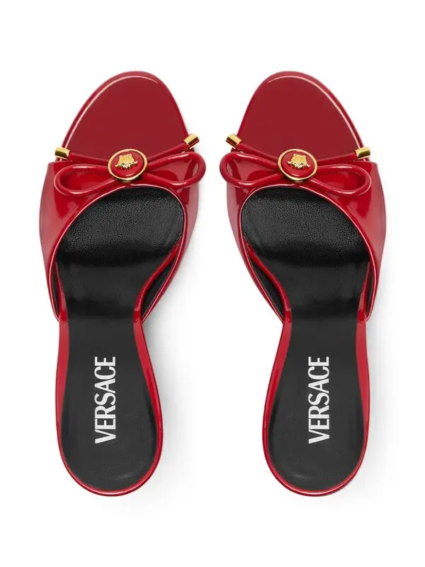 Versace 85mm Opera Bow Mules - Red