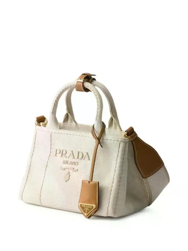 Prada Jardinière Mini Linen Blend Bag - Neutrals