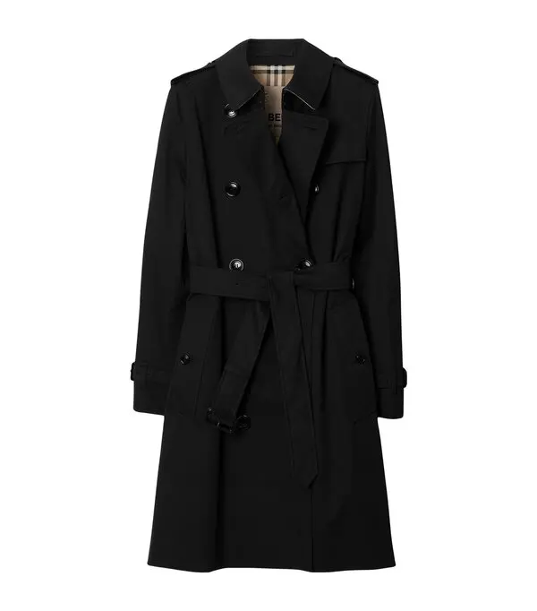 Burberry Kensington Mid-length Trench Coat - Black