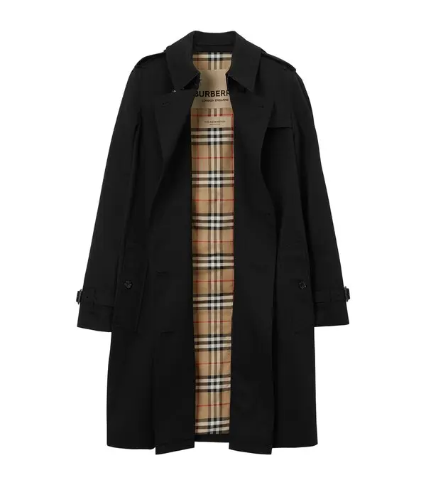 Burberry Kensington Mid-length Trench Coat - Black