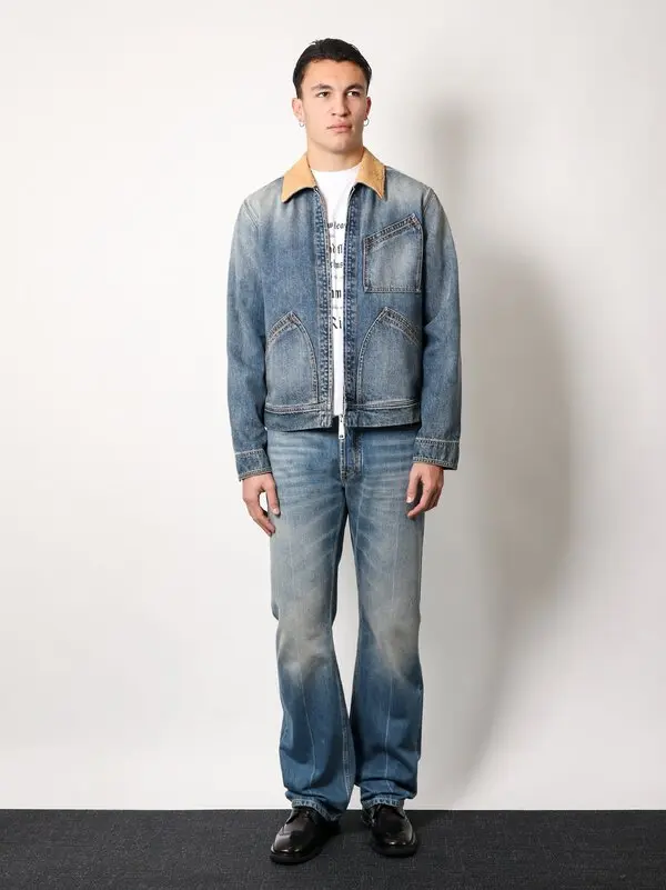 Alexander McQueen Washed Straight Leg Jeans - Blue