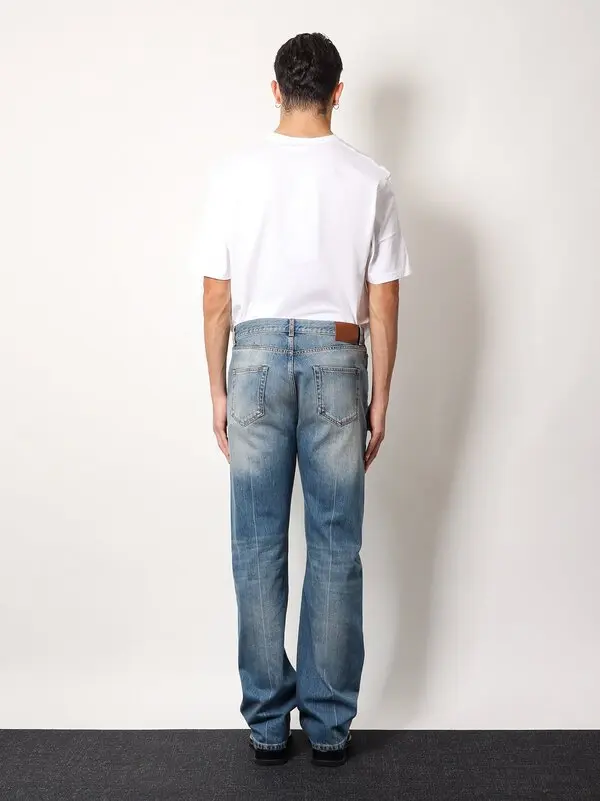 Alexander McQueen Washed Straight Leg Jeans - Blue