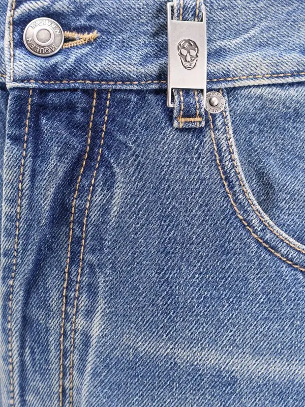 Alexander McQueen Washed Straight Leg Jeans - Blue