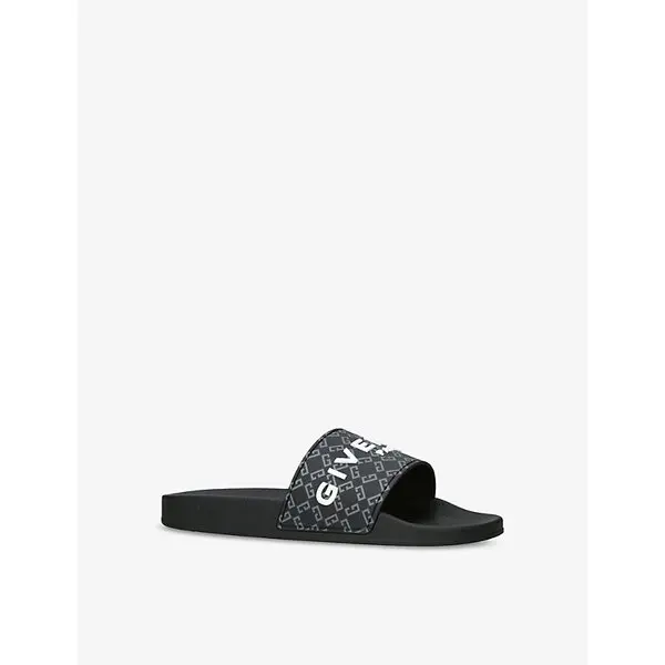 Givenchy Monogram Rubber Slides - Black