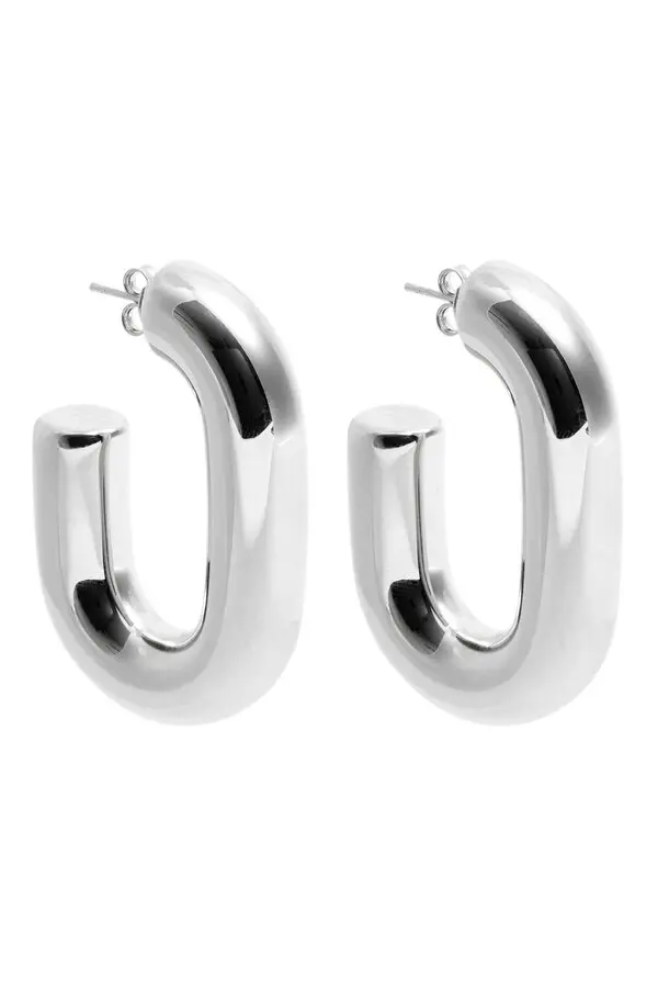 Rabanne Xl Link Hoop Earrings - Silver