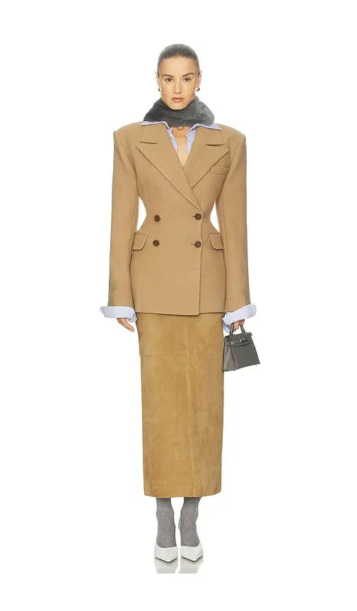 HELSA Italian Wool Blend Blazer - Camel