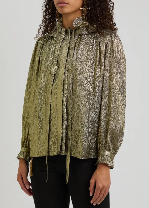 Chloé Metallic Silk-blend Blouse