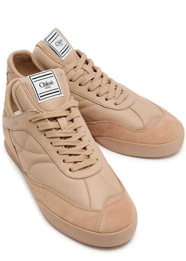 Chloé Kick Paneled Leather Sneakers