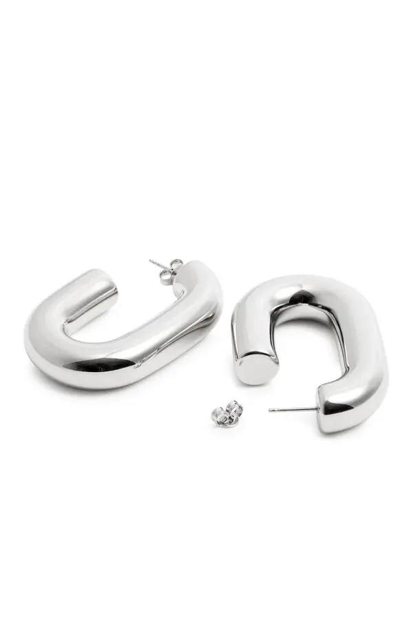 Rabanne Xl Link Hoop Earrings - Silver