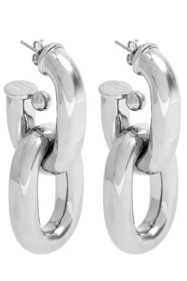 Rabanne Xl Link Chain Hoop Earrings - Silver