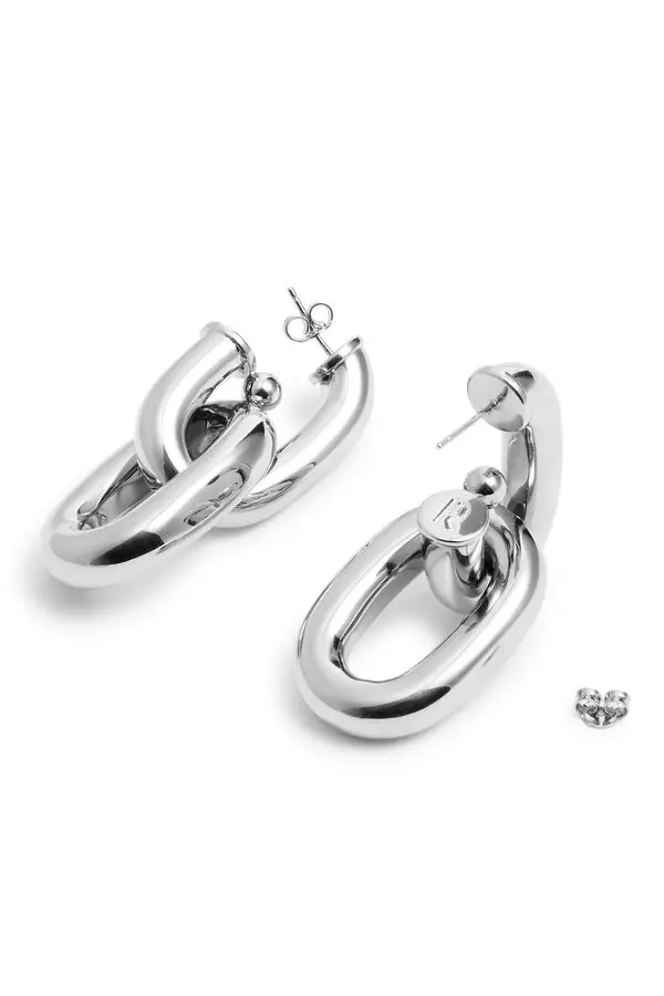 Rabanne Xl Link Chain Hoop Earrings - Silver