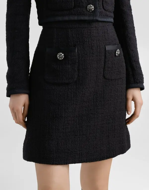 Dolce & Gabbana Short A-line Skirt With Bejeweled Buttons
