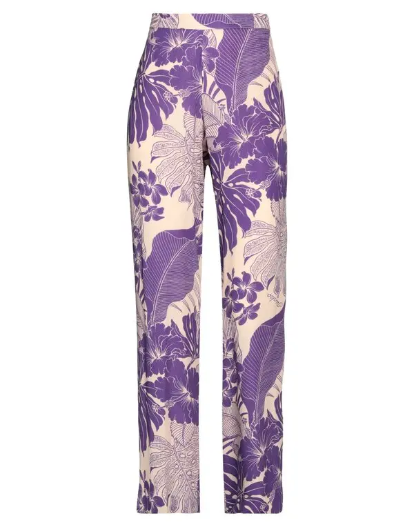 Pinko Viscose Pants With Floral Print