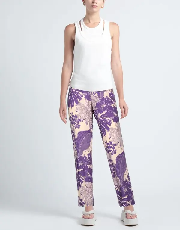 Pinko Viscose Pants With Floral Print