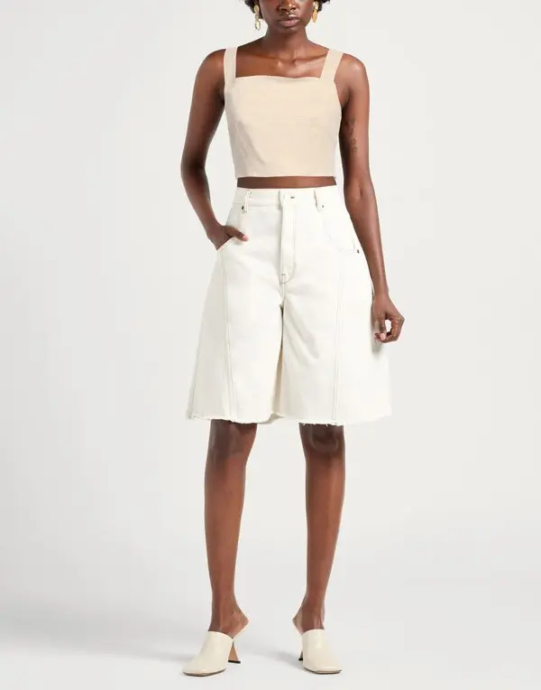 Pinko Woven Crop Top - Beige