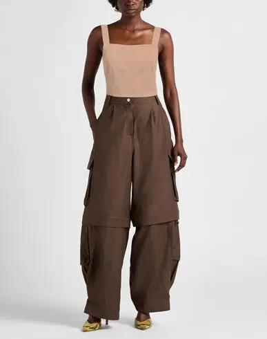 Pinko Woven Crop Top - Camel
