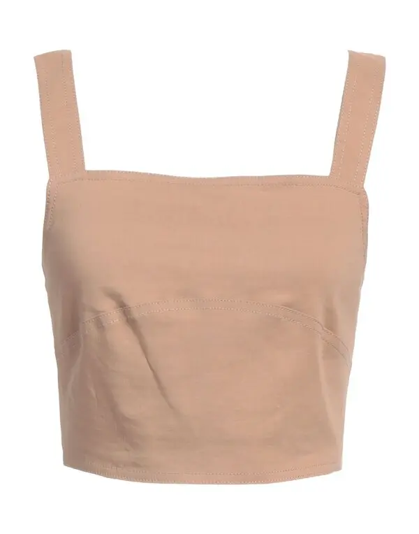Pinko Woven Crop Top - Camel