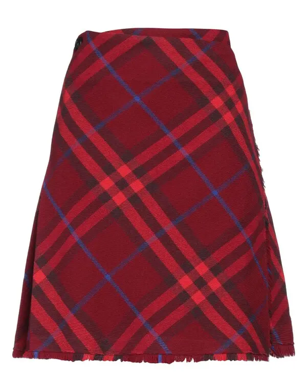 Burberry Wool Mini Wrap Skirt - Red
