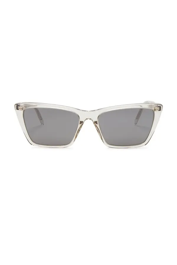 Saint Laurent Thin Mica Sunglasses - Beige & Silver