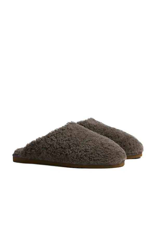 PARACHUTE Shearling Wool Clogs In Grey