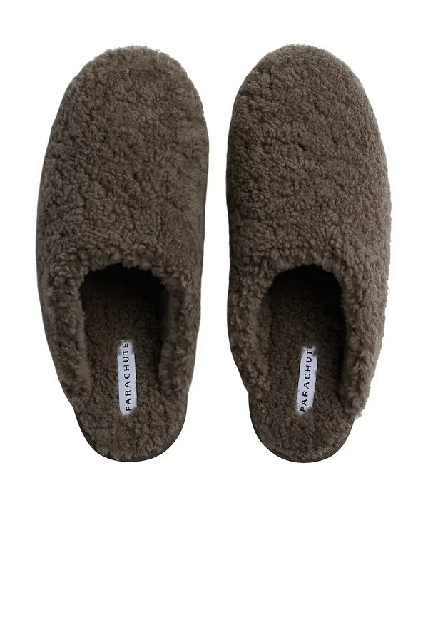 PARACHUTE Shearling Wool Clogs In Grey