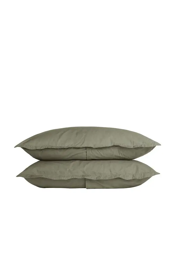 PARACHUTE Percale Sham Set In Green - Moss