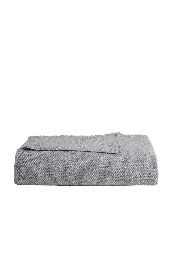 PARACHUTE Cotton Boucle Throw In Warm Grey In Grey - Heather Grey