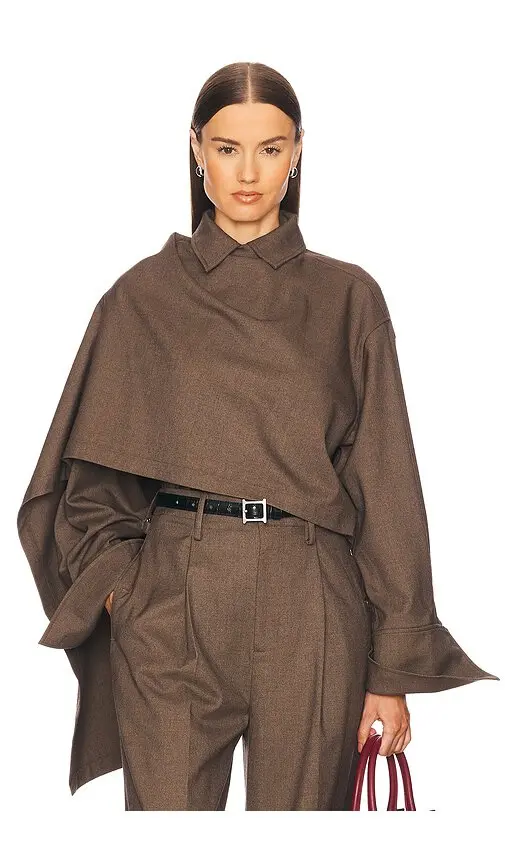 HELSA The Left Bank Layered Shirt - Brown