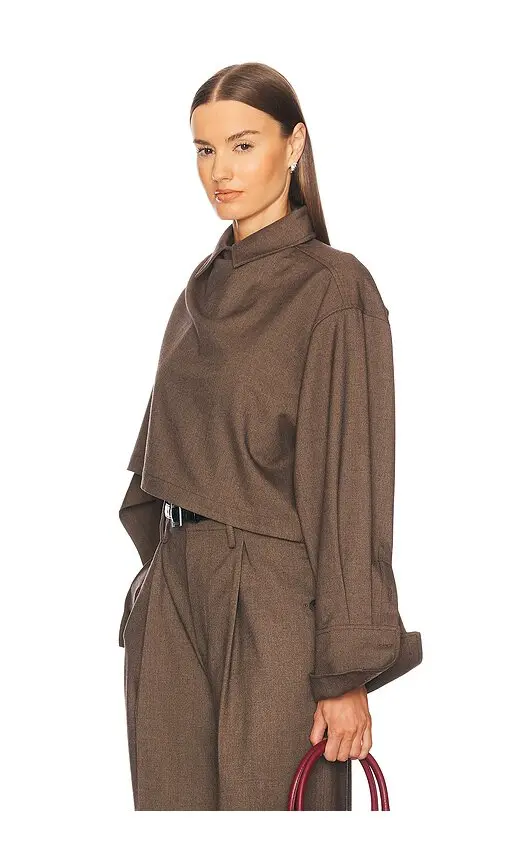 HELSA The Left Bank Layered Shirt - Brown