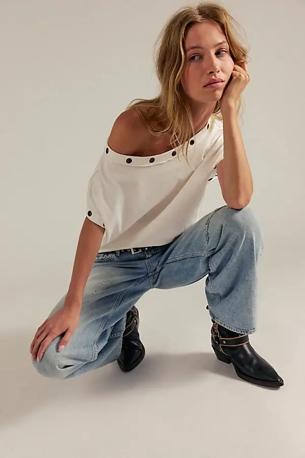 Free People We The Free Billie Tee - Clean Ivory