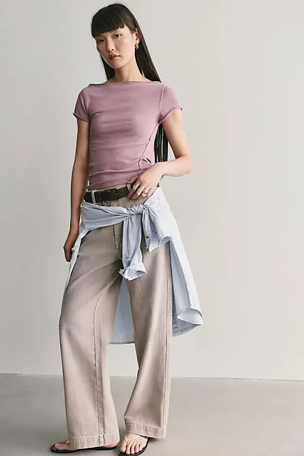 Free People We The Free Billie Tee - Rose Brown