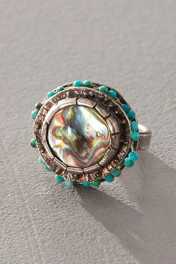ERIC SILVA JEWELRY Flower Ring - Abalone